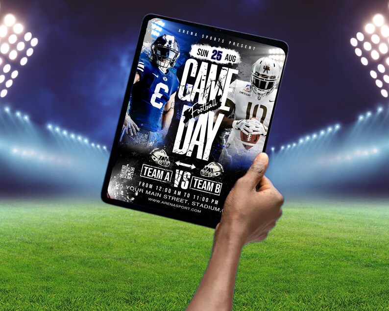 Game Day Football Flyer Template, Match Day Flyer, Sports Party ...