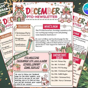 Winter Newsletter Template | Editable December School Update (canva) - Etsy