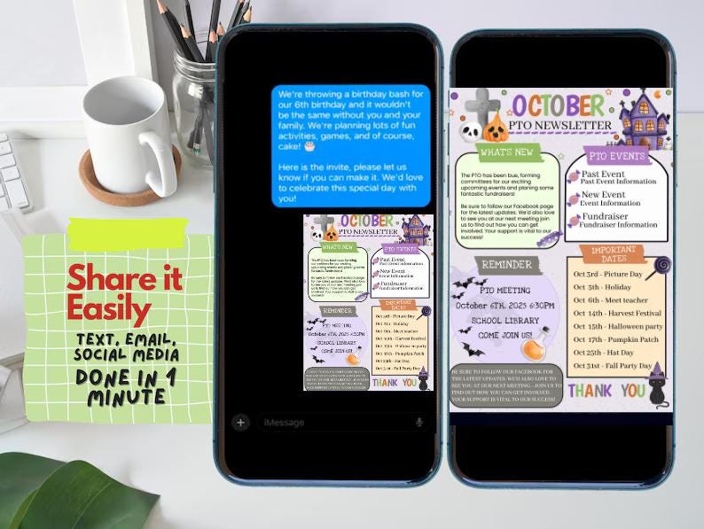 October Newsletter Preschool, PTO News, Classroom Newsletter, Canva ...