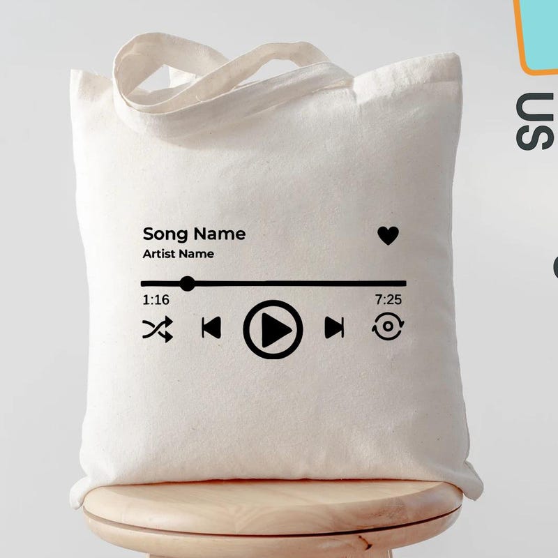 Custom Song Name Tote Bag - Etsy