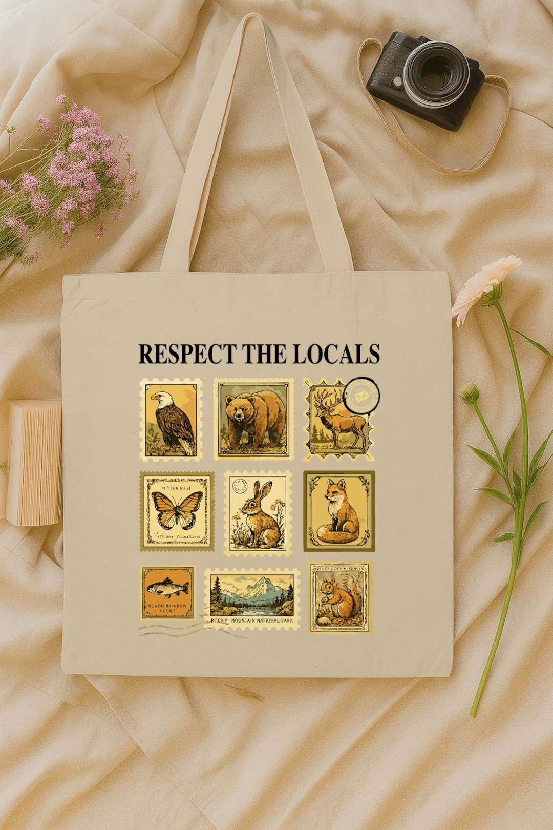 Respect the Locals Tote Bag, Nature Animal Tote Bag, National Park ...