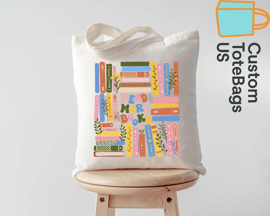 Read More Books Tote Bag, Book Lover Bag, Aesthetic Book Tote, Library ...