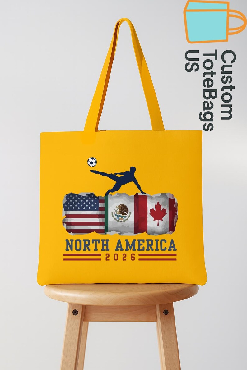 Football 2026 Tote Bag, North America Soccer Tote, USA Mexico Canada ...