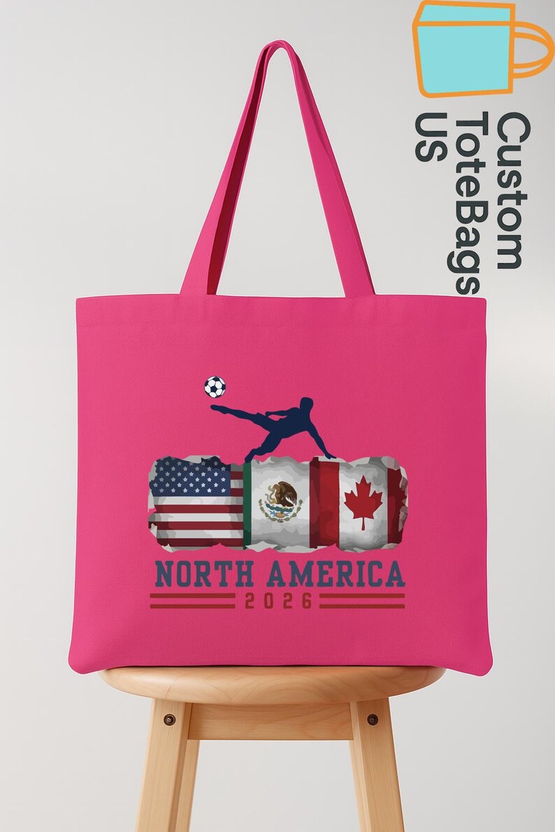 Football 2026 Tote Bag, North America Soccer Tote, USA Mexico Canada ...