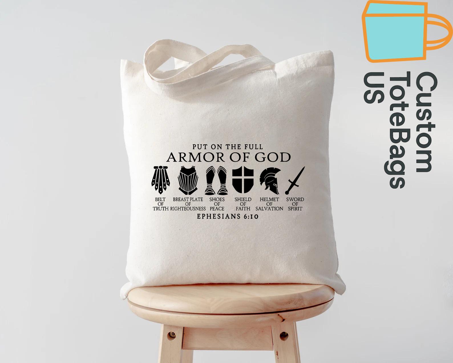 Full Armor of God Tote Bag, Christian Tote Bag, Bible Verse Tote, Faith ...