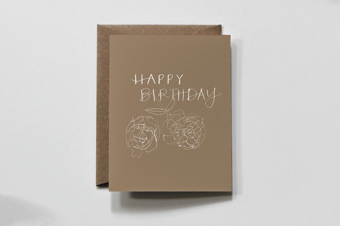 WAVES | Birthday Greeting Card, Brown Birthday Card, Birthday Card for ...