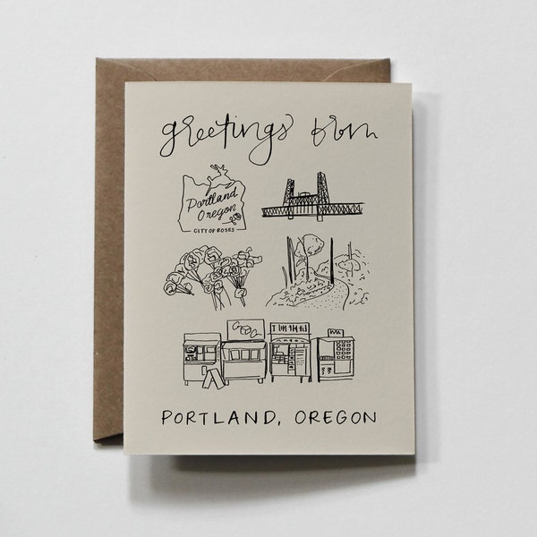 Portland Greeting Cards - Etsy