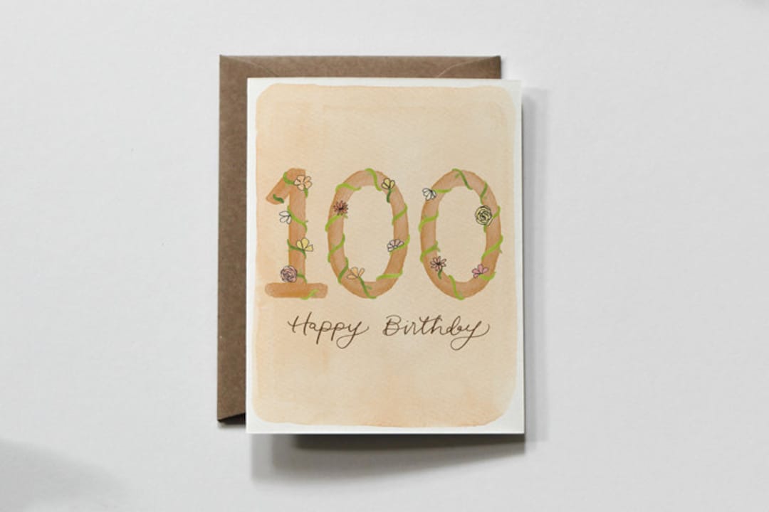 ONE HUNDRED | 100th Birthday Greeting Card, One Hundredth Birthday Card ...