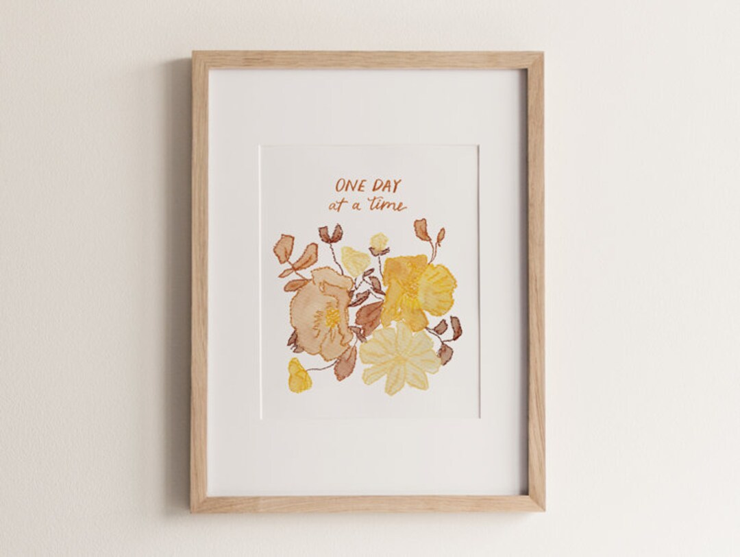 ONE DAY Flower Print, Art Print, Floral Art, Nature Wall Decor, Home ...