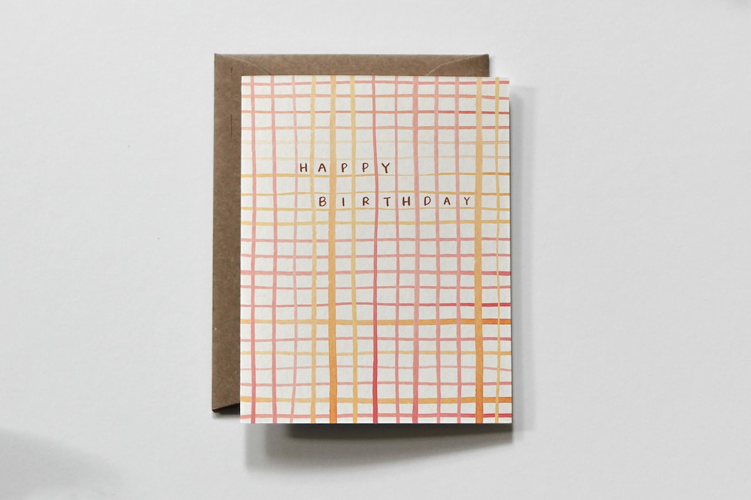 BLOCKS | Birthday Greeting Card, Minimalist Modern Pink Birthday Card ...