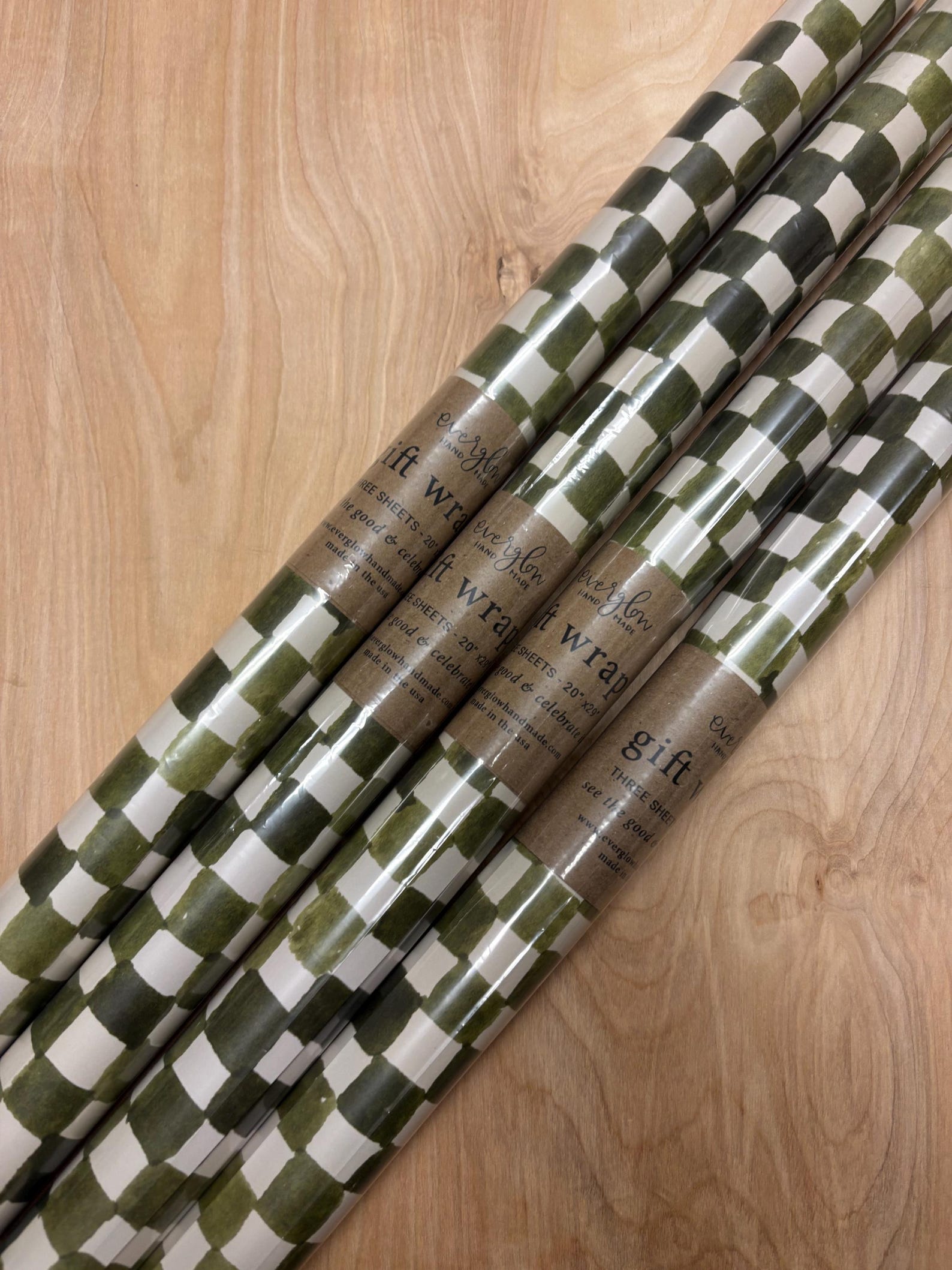 Checkerbox | Green Hand Painted Box Christmas Holiday Gift Wrap - Etsy