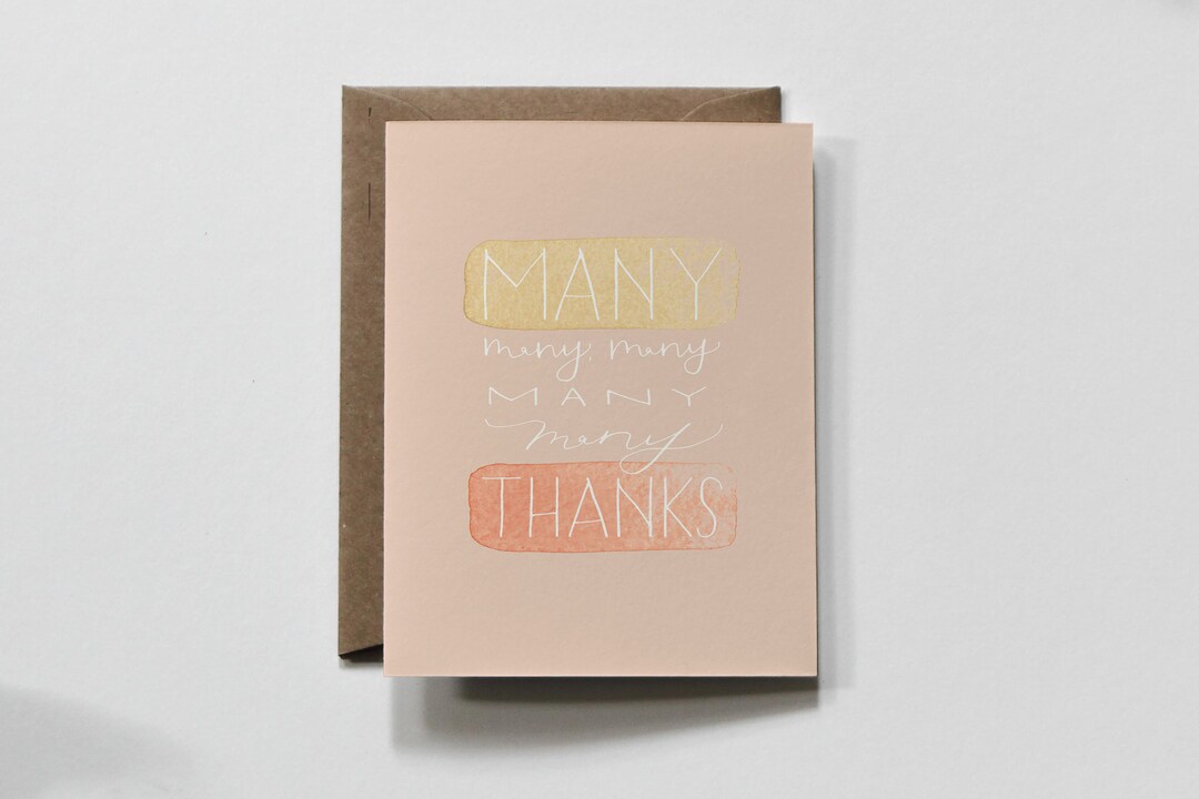 MANY MANY | Greeting Card, Thank You Greeting Card, Watercolor ...