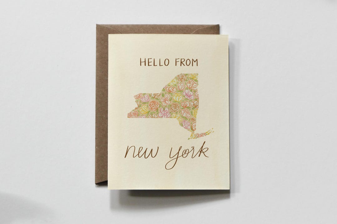 NEW YORK | State of New York Greeting Card, Hello From New York Card ...