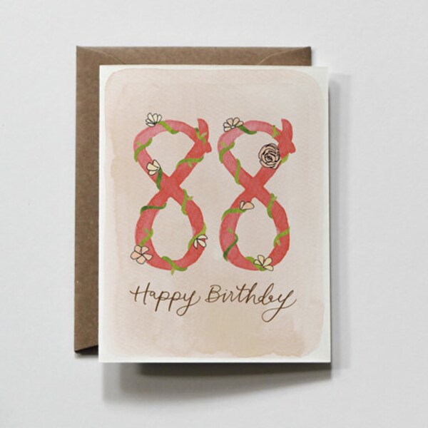 88th Birthday Card - Etsy