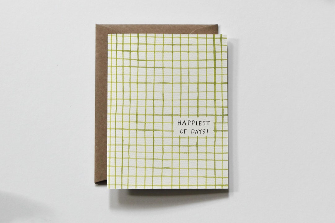 GRID | Birthday Greeting Card, Minimalist Modern Green Birthday Card ...
