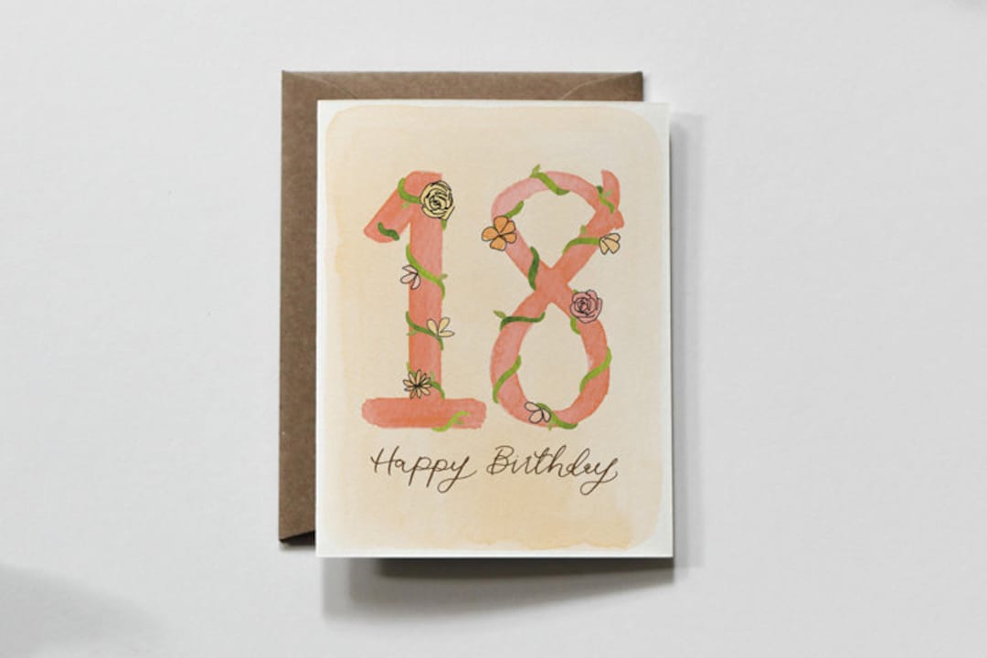 EIGHTEEN | 18th Birthday Greeting Card, Eighteen Year Old Birthday ...
