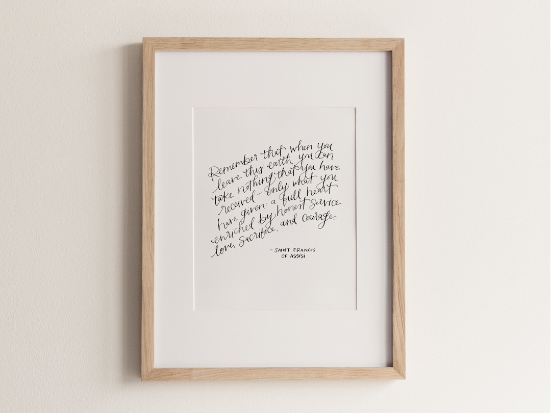 SAINT FRANCIS | Full Heart Enriched by Honest Service, Inspirational ...
