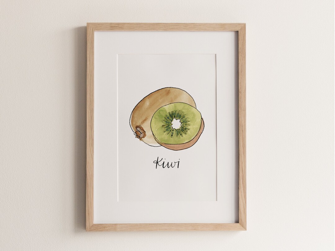 KIWI | Kiwi Print, Art Print, Fruit Art, Fruit Wall Decor, Kitchen Wall ...