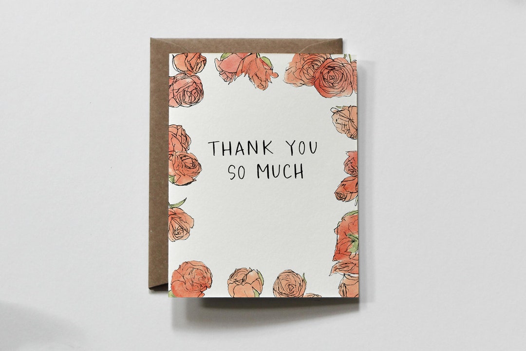SO MUCH ROSES Greeting Card, Thank You Card, Thank You so Much Card ...