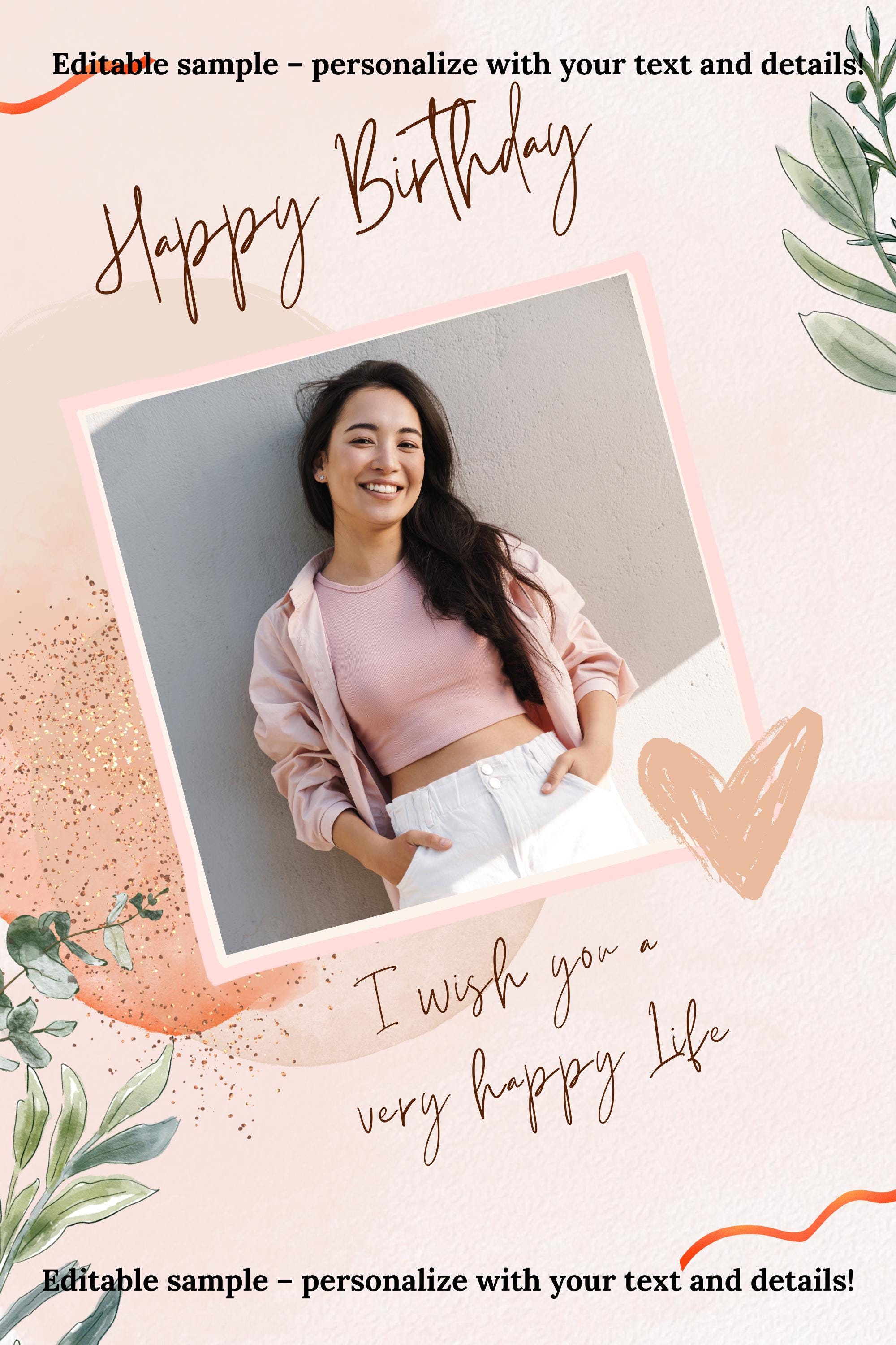 Birthday Card Template | Editable Printable Digital File | Instant ...