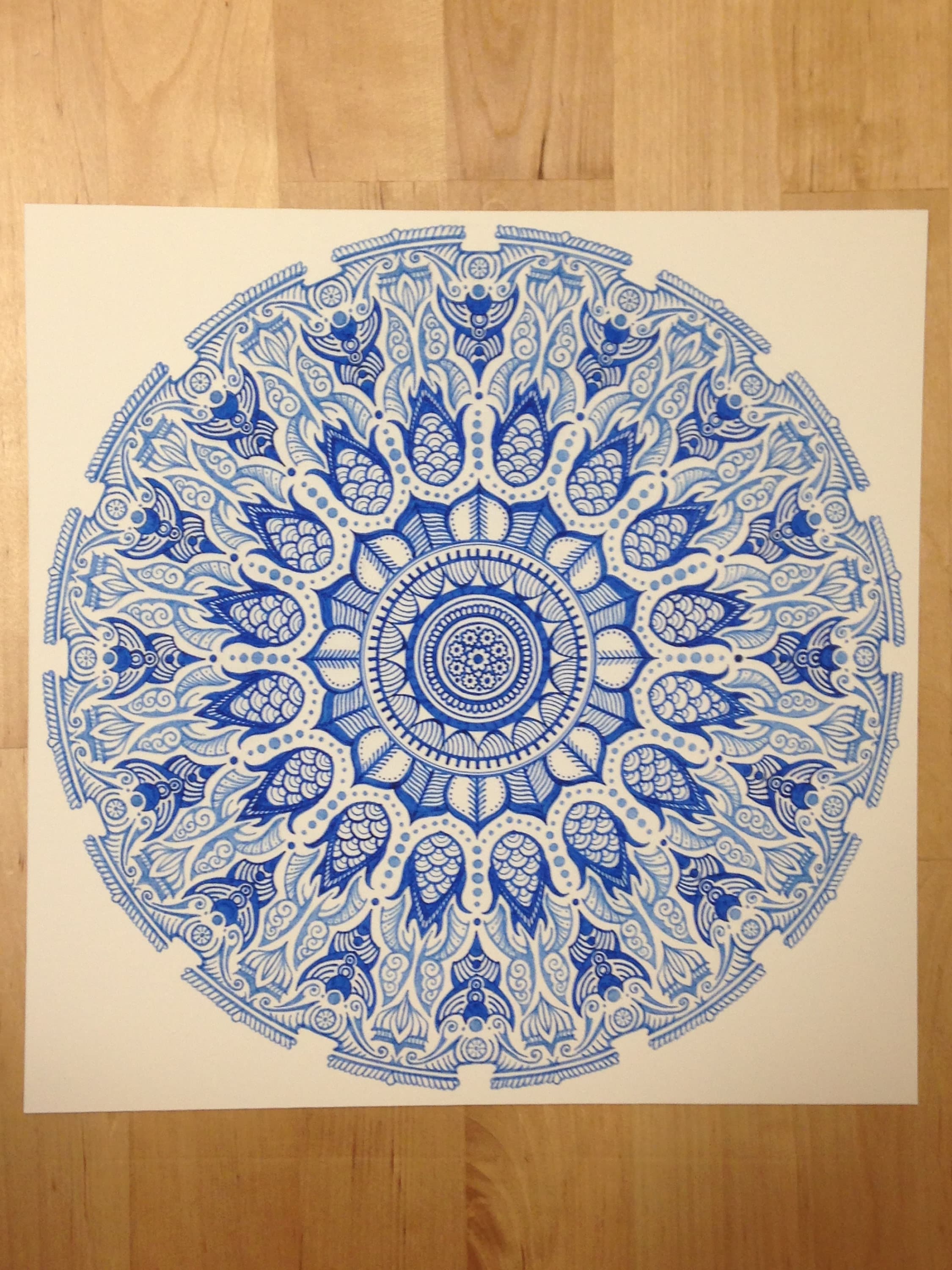 Mandala "blue Depth" Giclee Print - Etsy