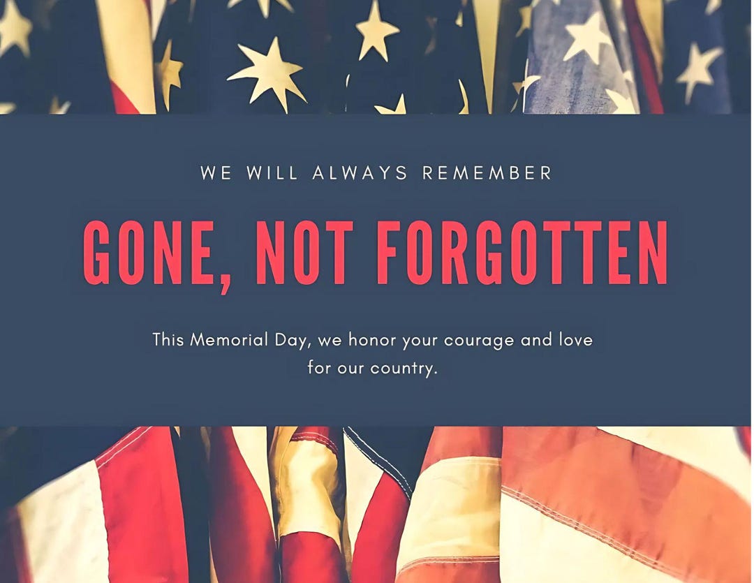 Memorial Day Postcard | Patriotic Card | Honoring Our Heroes | Red ...