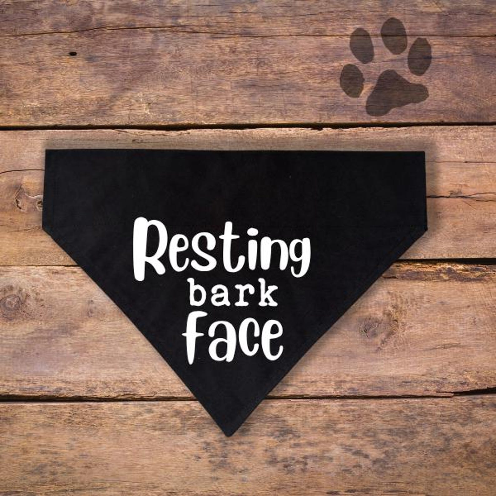 Resting Bark Face Over the Collar Dog Bandana| Funny Dog Bandana| Dog ...