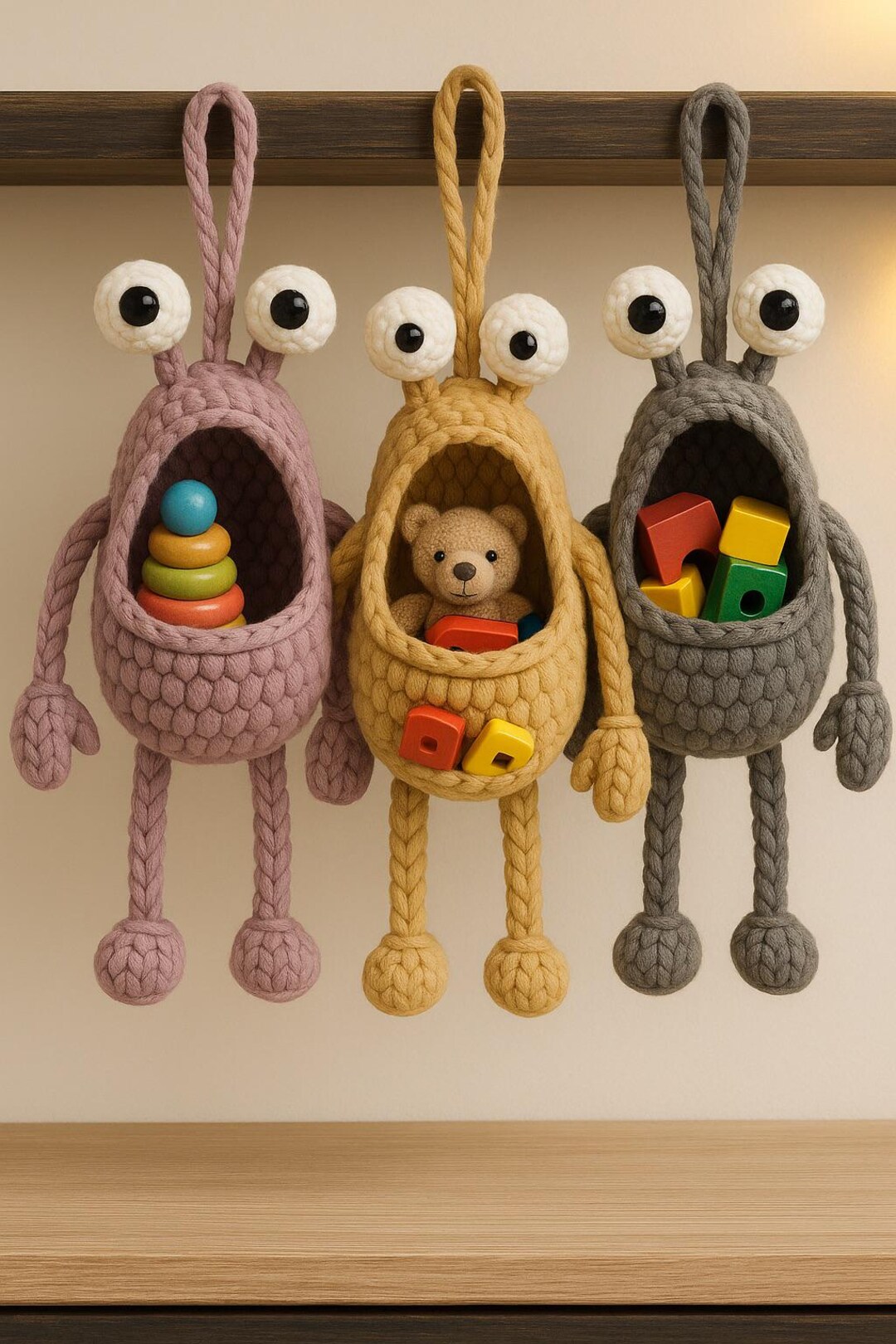PDF Crochet Pattern for Hanging Monster With Pocket for Smartphone and ...