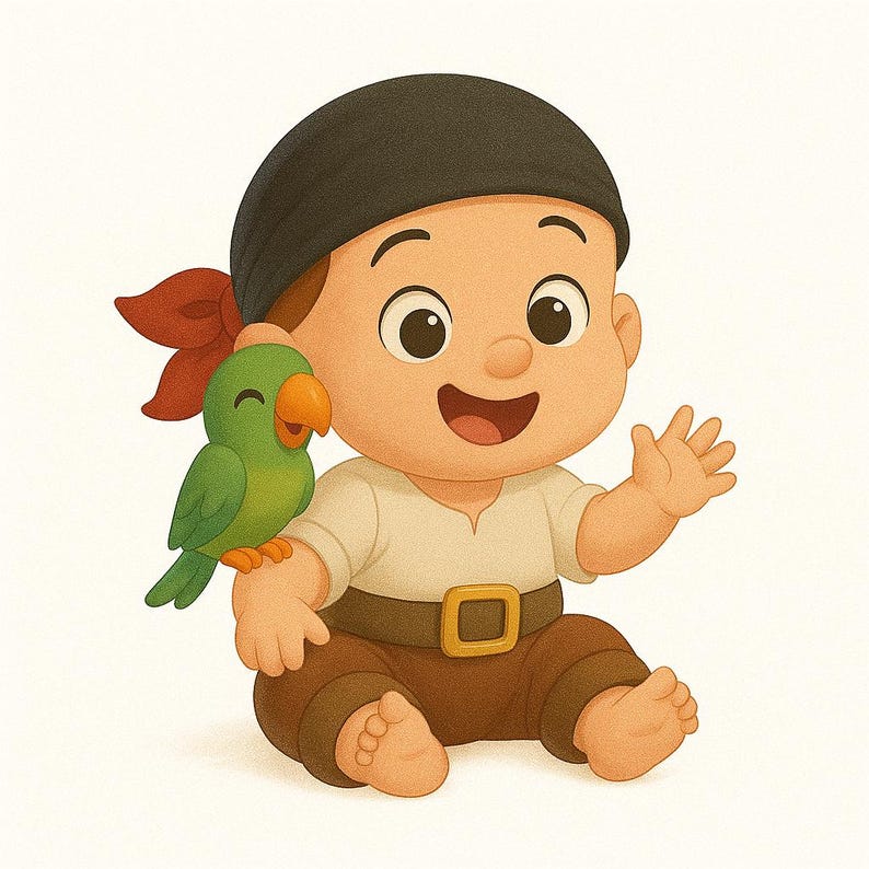 Lil' Wild Wonders Pirate Kids Clip Art Bundle | Cute Pirate Animals ...