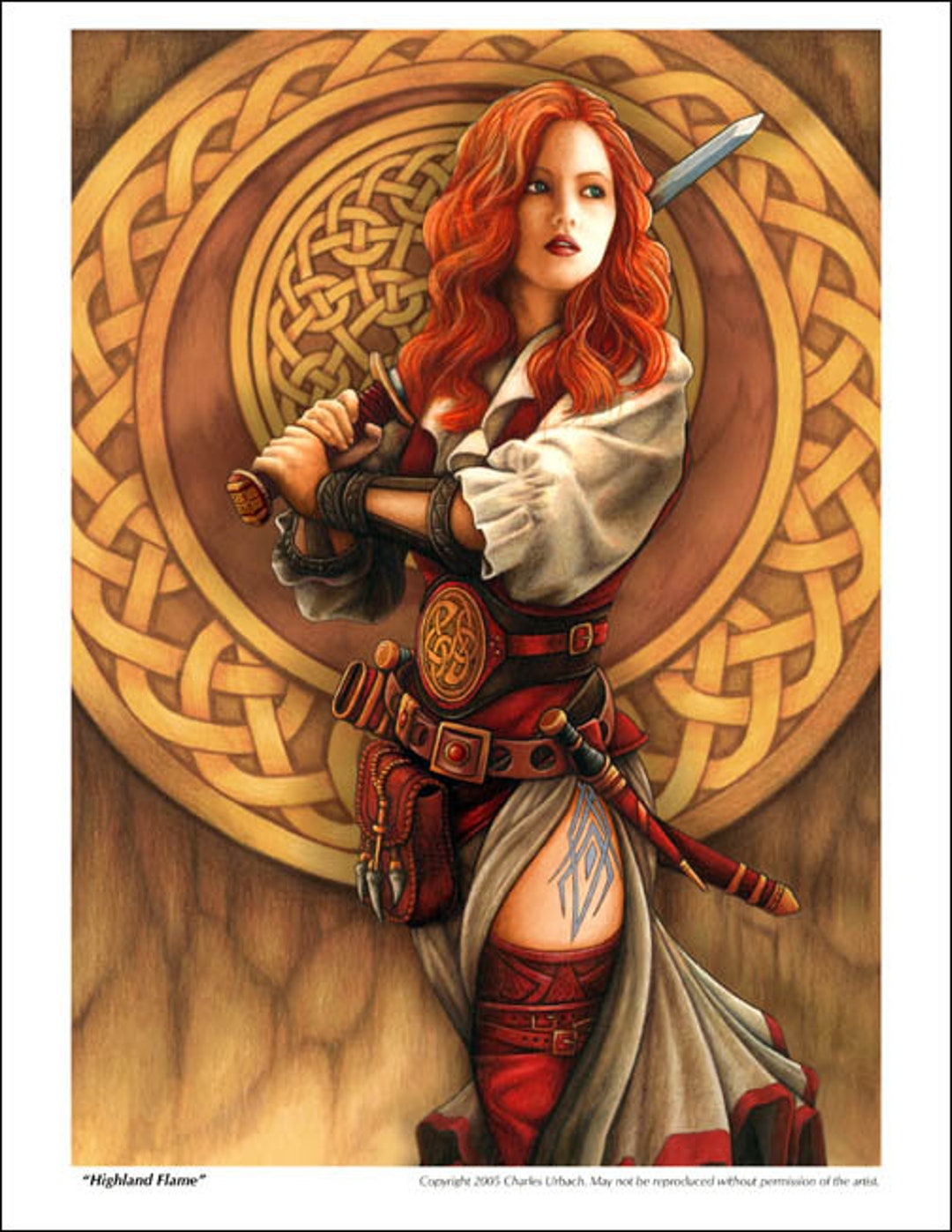 8.5" X 11" Fantasy Art Print Celtic Woman Highlander Outlander Irish ...