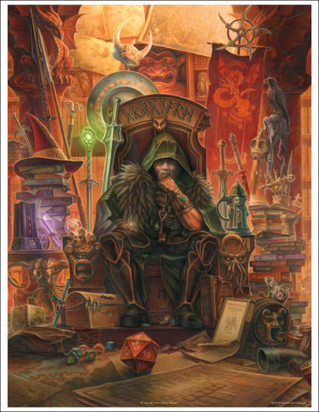 17x22 Fantasy Art Print Vintage Dungeon Master DM Guide Classic 80s RPG ...