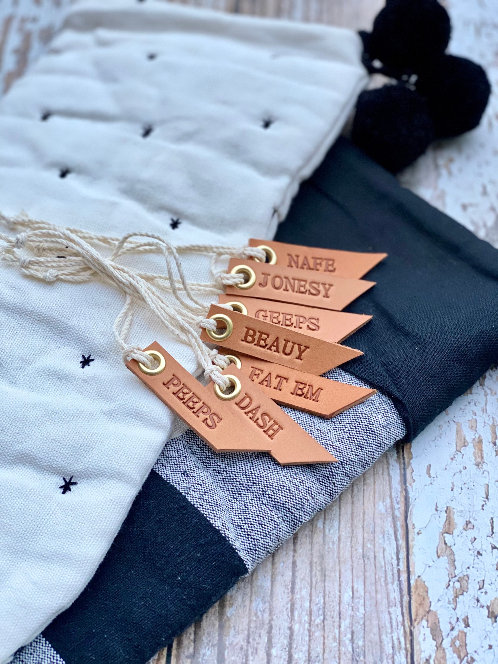 Custom Hand Stamped Leather Flags natural Unpainted - Etsy