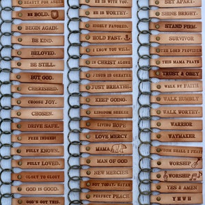 Choose Your Word/phrase Leather Keyring (camel/natural) - Etsy