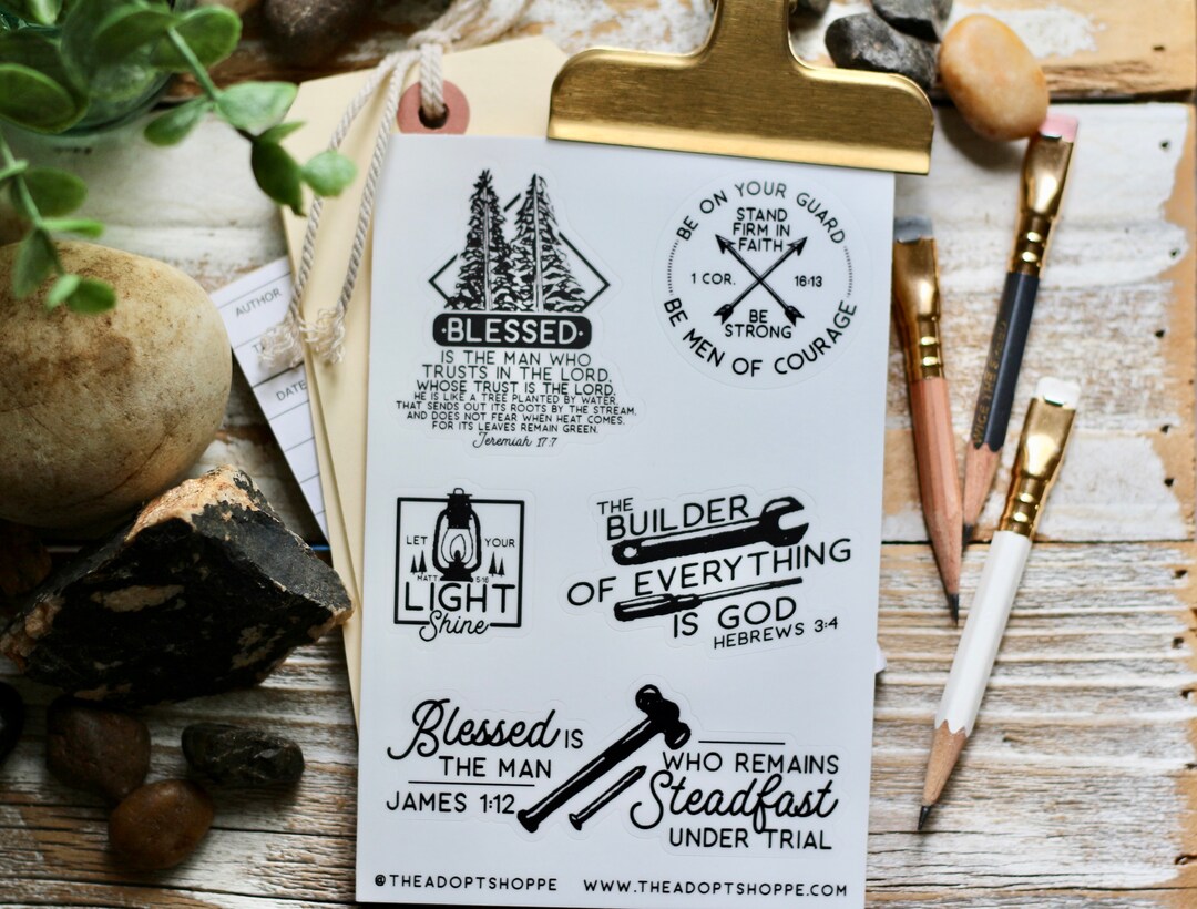 Manly #1 Bible Verse Waterproof Vinyl Sticker Decal Sheet - Etsy