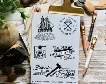 Manly 2 Bible Verse Waterproof Vinyl Sticker Decal Sheet - Etsy