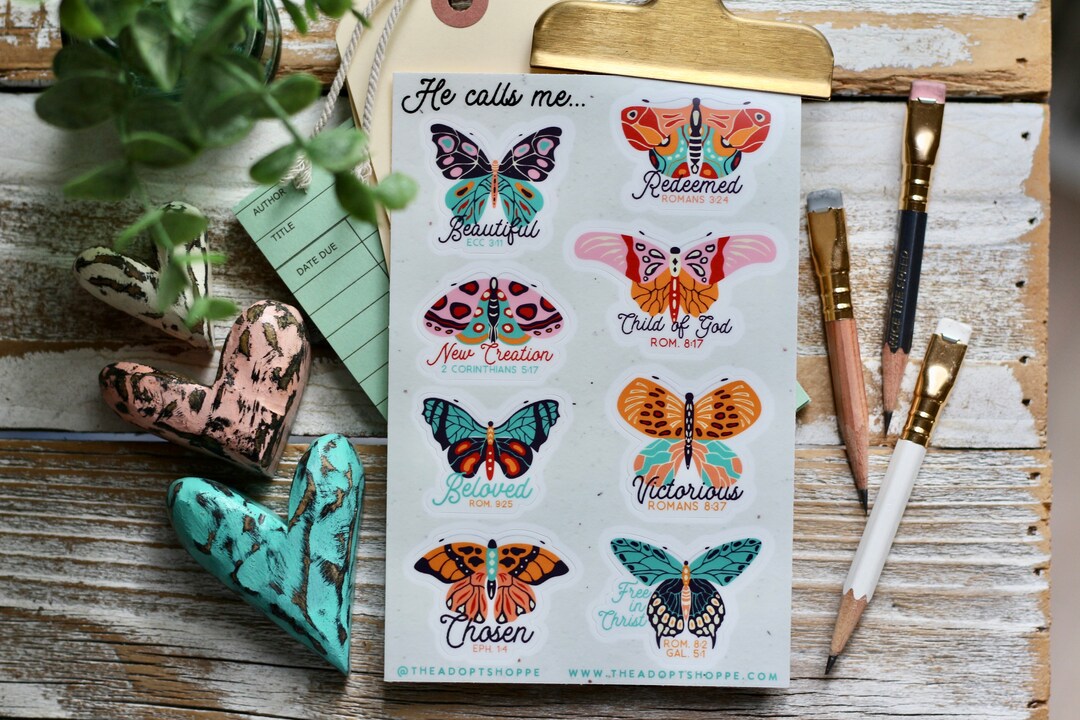 Butterfly Identity in Christ Waterproof Vinyl Sticker Decal Sheet - Etsy