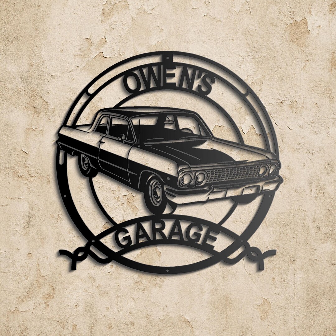 1963 Vintage Car Metal Sign | Personalized Garage Wall Art | Custom ...