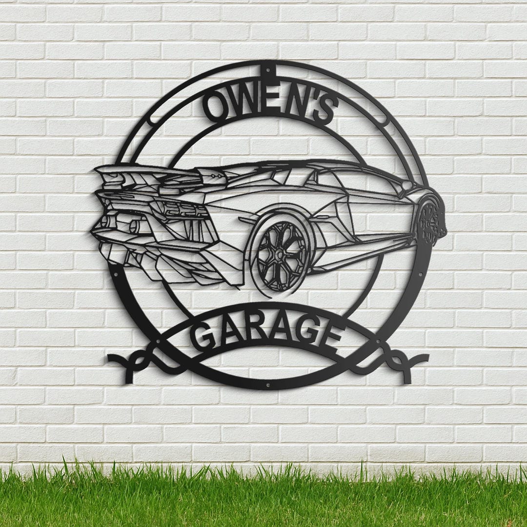 Custom Exotic Roadster Front View | Personalized Metal Car Sign for ...