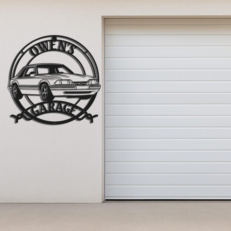 Ford Mustang 1989 Notchback Personalized Sign Custom Metal Wall Decor ...