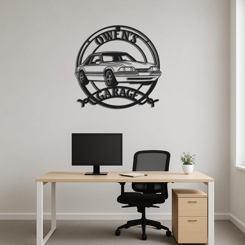Ford Mustang 1989 Notchback Personalized Sign Custom Metal Wall Decor ...