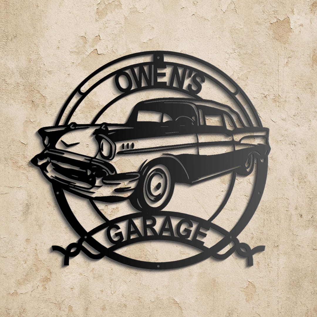 1957 Classic Car Metal Sign | Personalized Garage Wall Art | Custom ...