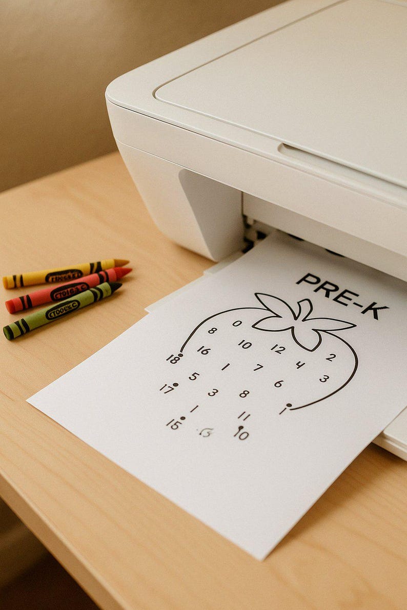 Pre-k Connect the Dots Printable | Fruit Themed Dot to Dot Activity ...