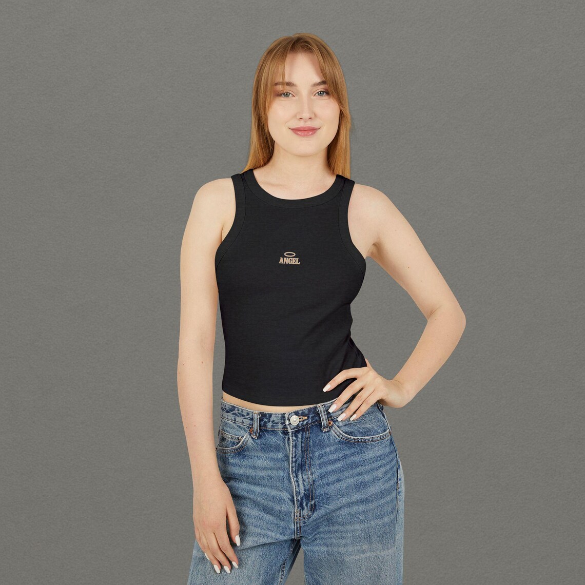 Angel Wings Larger Wing Version, Micro Rib Racer Tank Top, Cute Summer ...