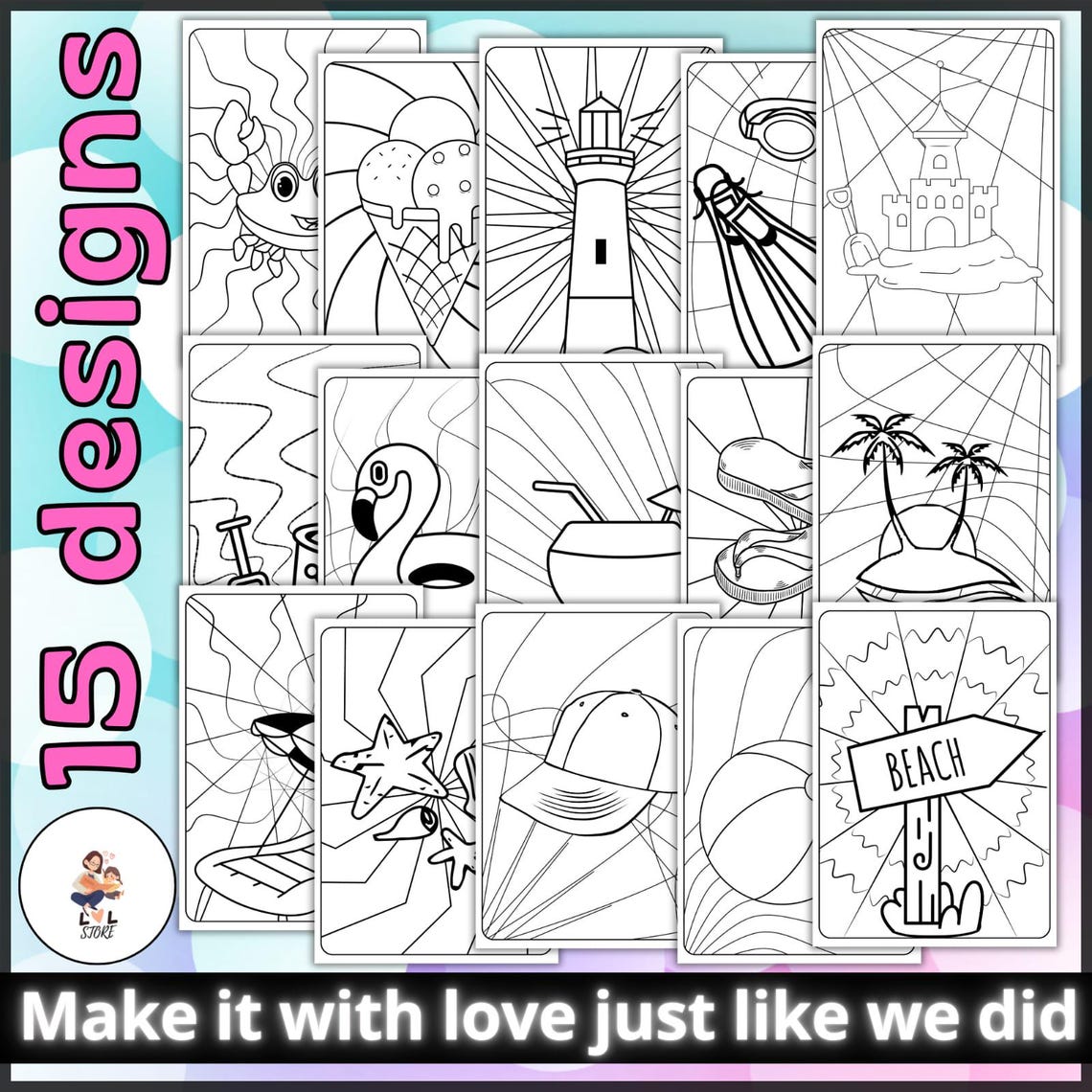 Pop Art Summer Print Coloring Pages | End of Year Printable Art ...