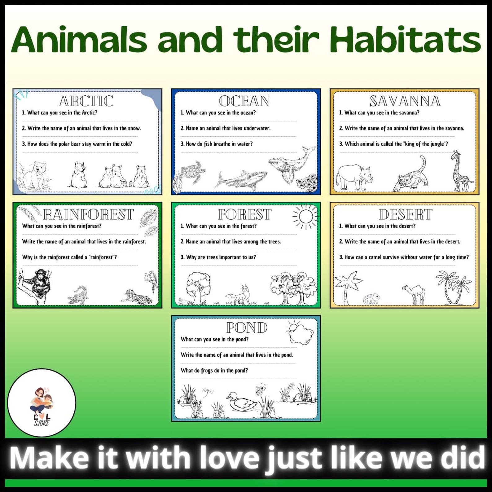 Animals and Habitats Diorama Pop-up: Science Craft Activity (printable ...