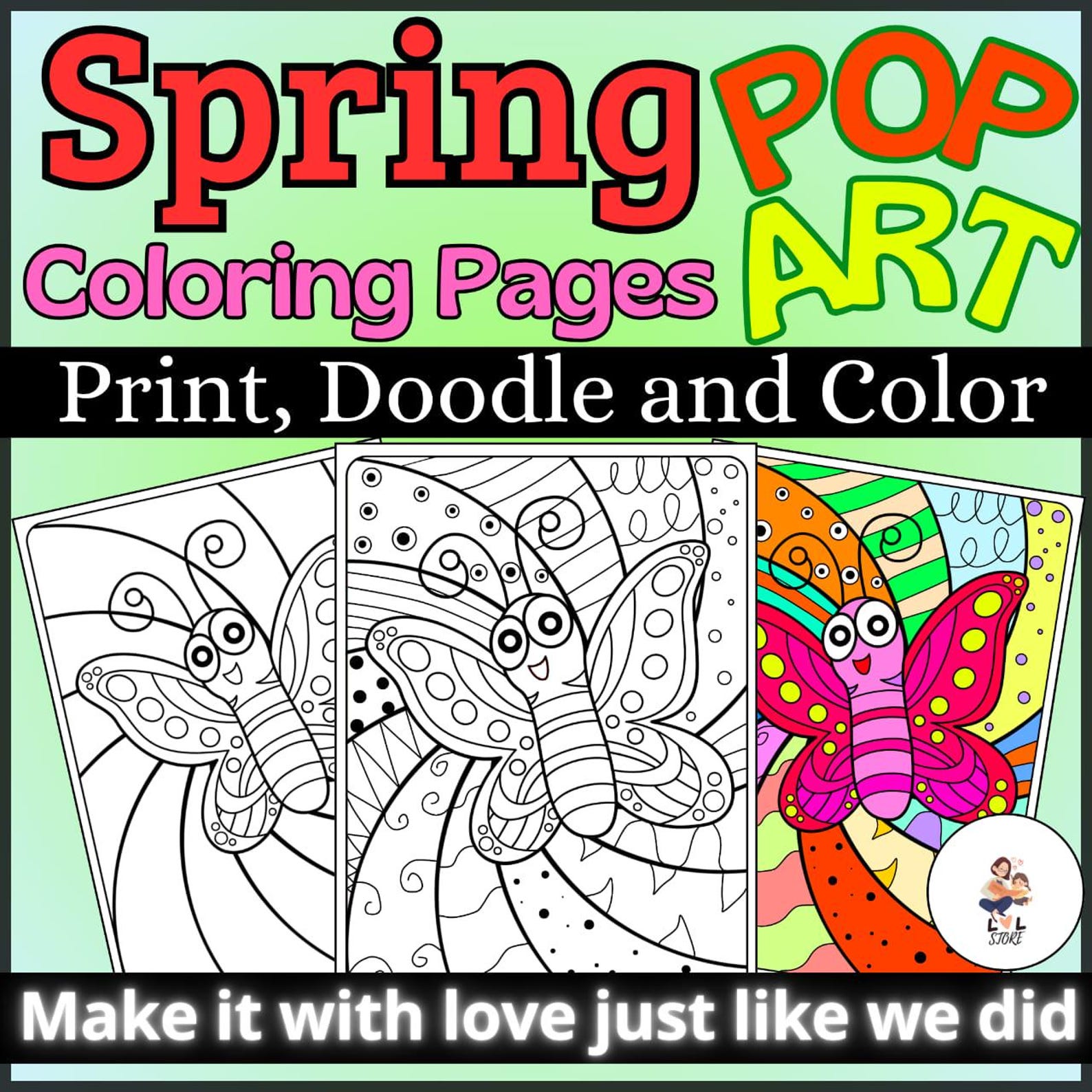 Printable Pop Art Spring Coloring Pages | No Prep Print, Doodle and ...