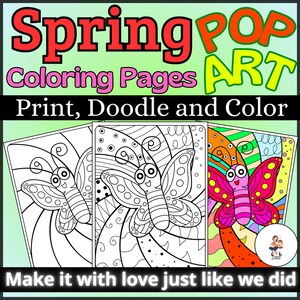 Printable Pop Art Spring Coloring Pages | No Prep Print, Doodle and ...