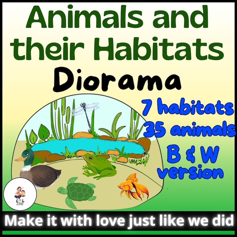 Animals and Habitats Diorama Pop-up: Science Craft Activity (printable ...