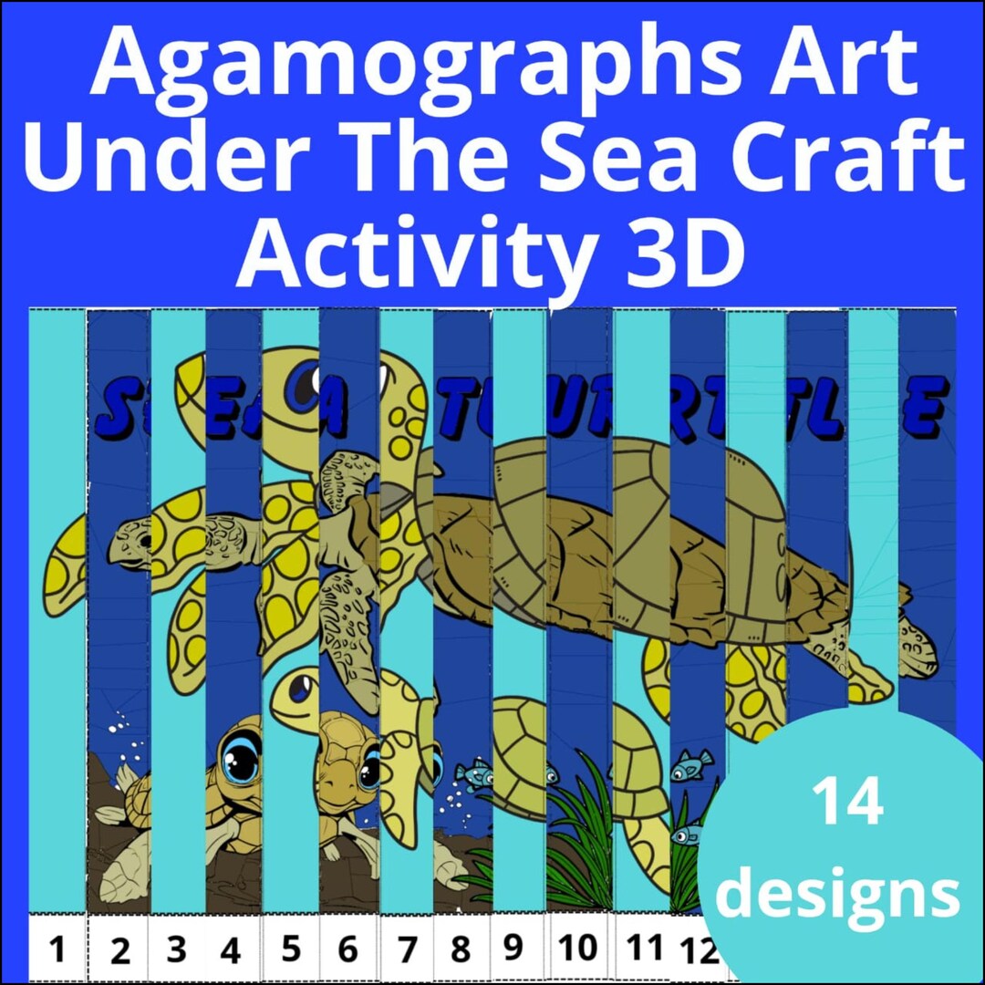 Under the Sea Agamograph Coloring Pages: 3D Ocean Craft (printable PDF ...