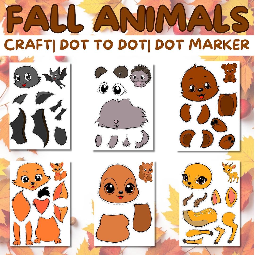 Fall Animals Craft Bundle | Kids Autumn Printables - Etsy